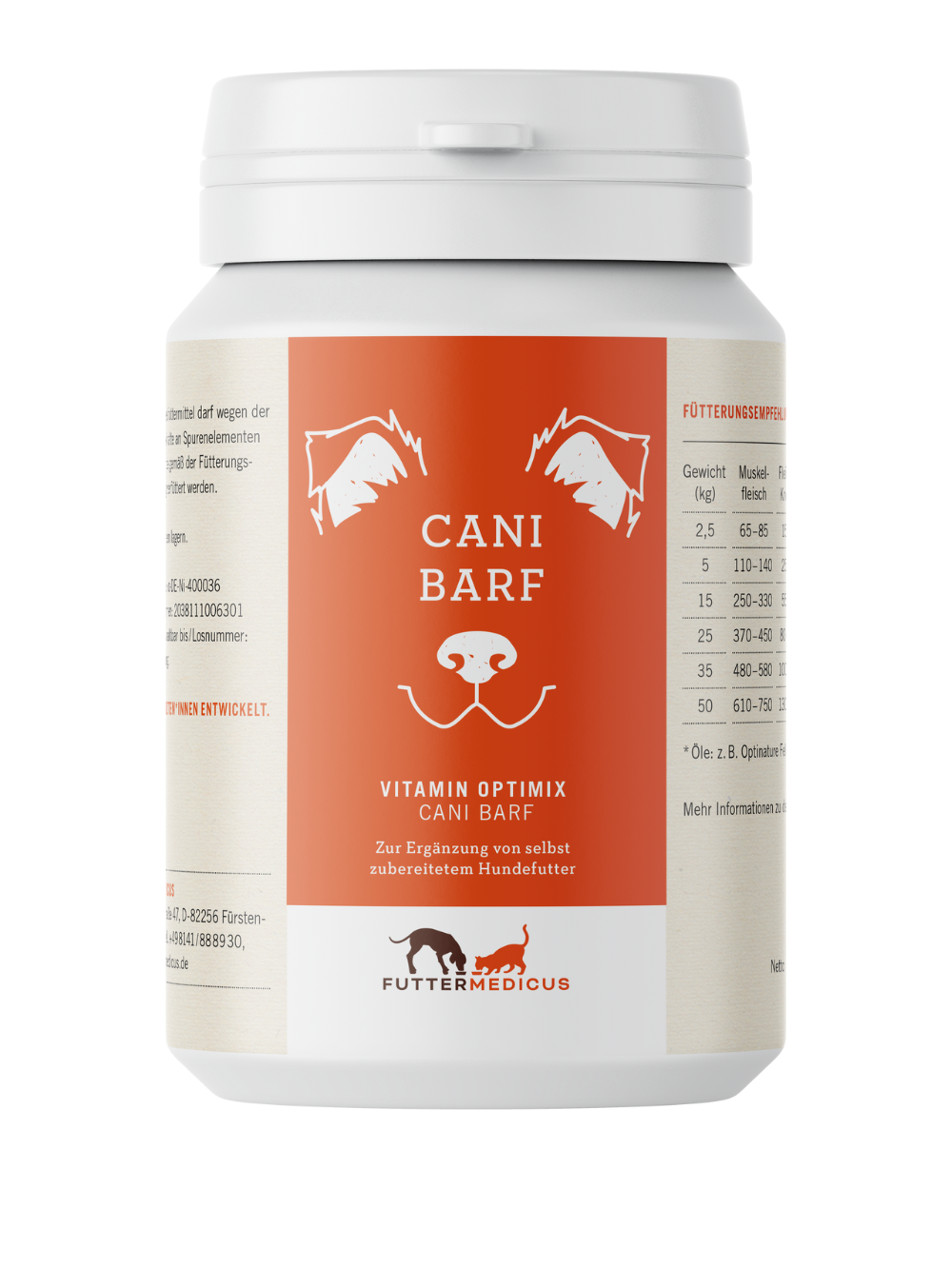 Futtermedicus Vitamin Optimix Cani BARF 180g MHD: 26.08.2025